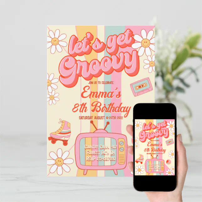 Let's Get Groovy Birthday Invitation | Zazzle