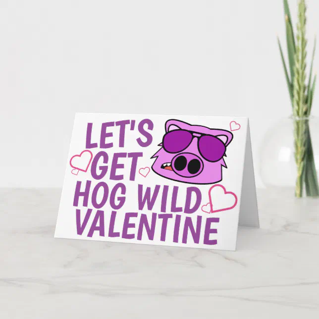 Let's Get Hog Wild Holiday Card | Zazzle
