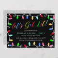 Let's Get Lit | Christmas Holiday Cocktail Party Invitation | Zazzle
