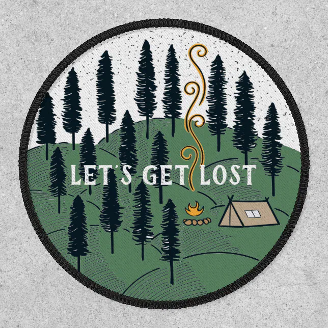 Let's Get Lost | Retro Camp Patch | Zazzle