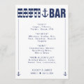 Let's Get Nauti Nautical Wedding Bar Drinks Menu | Zazzle