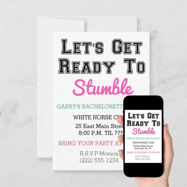 Let's Get Ready to Stumble Invitation | Zazzle