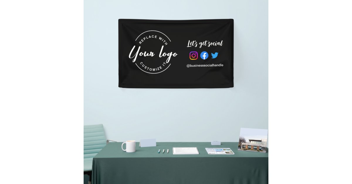 Let's Get Social Media website Custom logo Banner | Zazzle