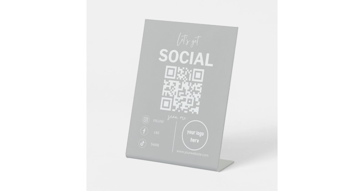 Lets Get Social QR Code Sign | Zazzle
