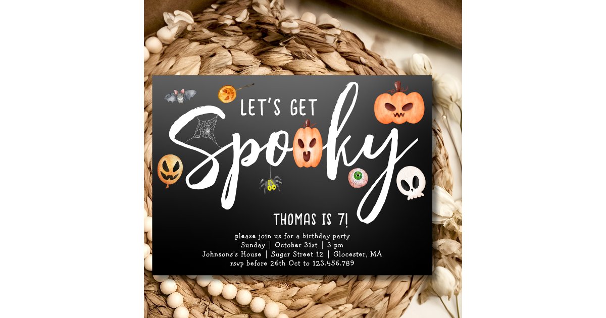 Let's get spooky! halloween birthday party invitation | Zazzle
