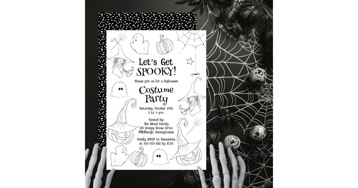 Let's Get Spooky Halloween Costume Party Invitation | Zazzle