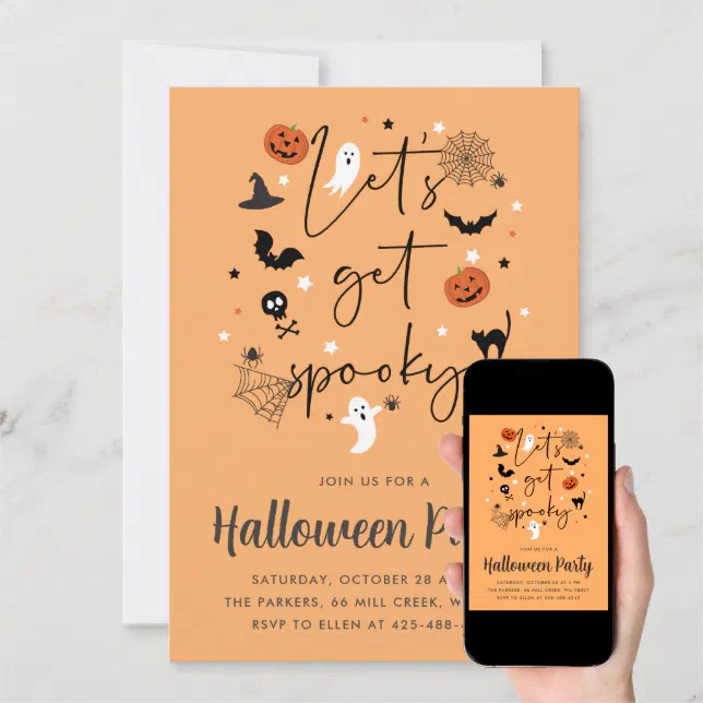 Let's get spooky Halloween Party Invitation | Zazzle