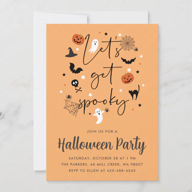 Let's get spooky Halloween Party Invitation | Zazzle