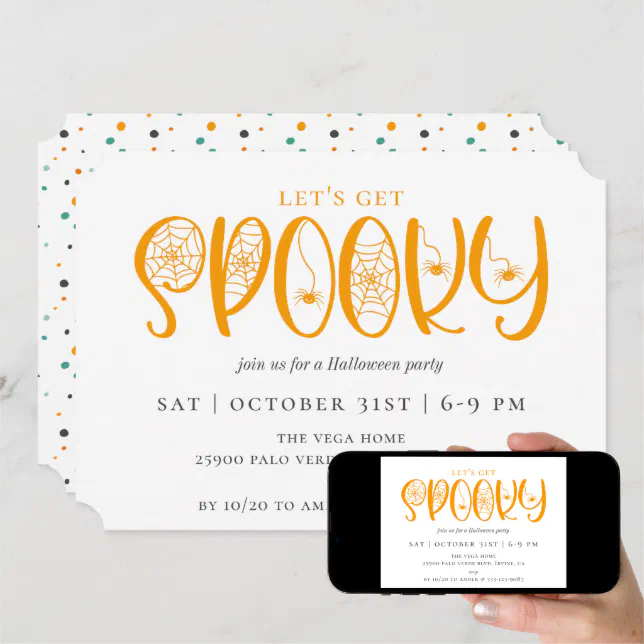 Let's Get SPOOKY Halloween Party Invitation | Zazzle