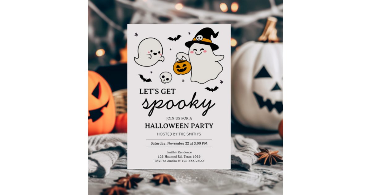 Let's Get Spooky Halloween Party Invitation | Zazzle