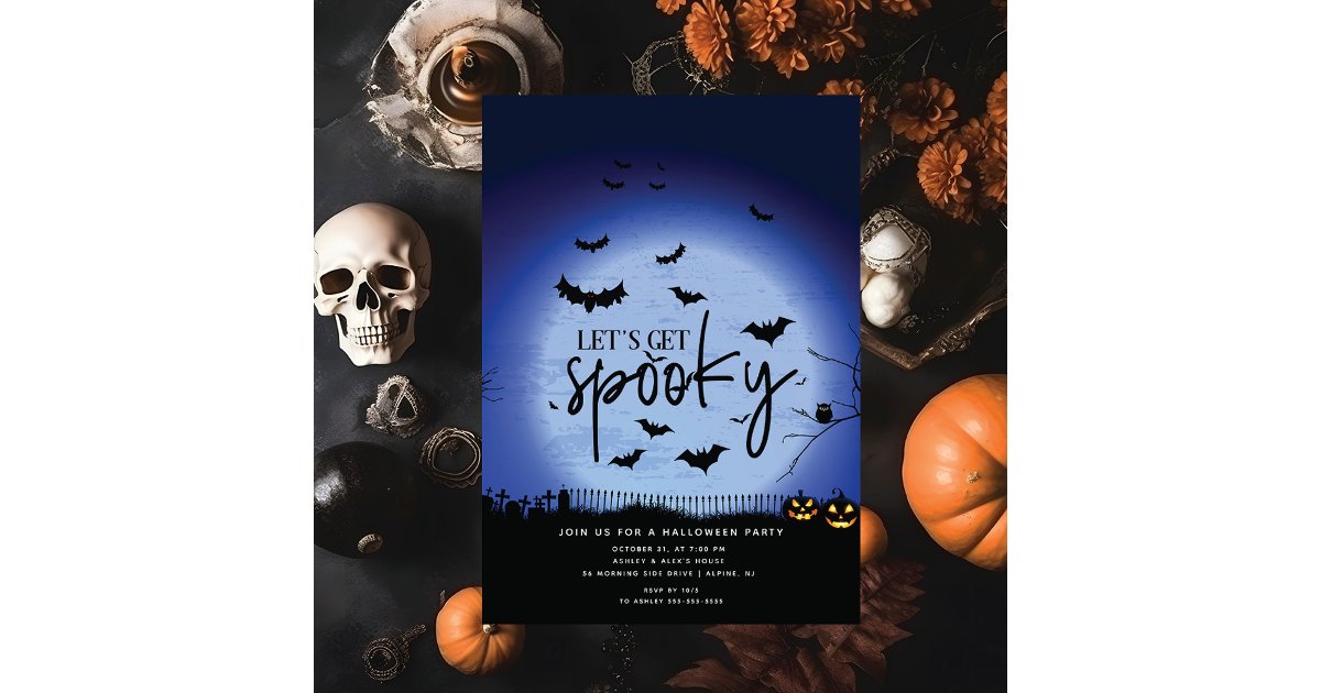 Let's Get Spooky Halloween Party Invitation | Zazzle