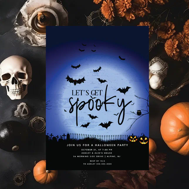 Let's Get Spooky Halloween Party Invitation | Zazzle