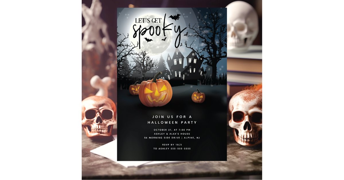 Let's Get Spooky Halloween Party Invitation | Zazzle