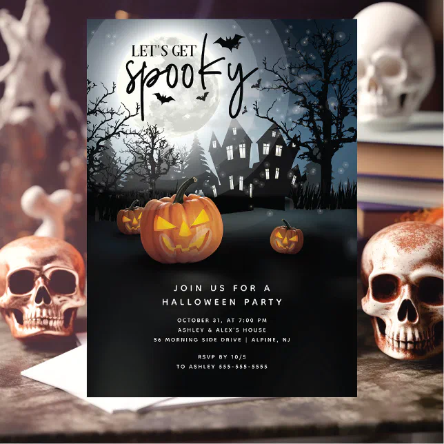Let's Get Spooky Halloween Party Invitation | Zazzle