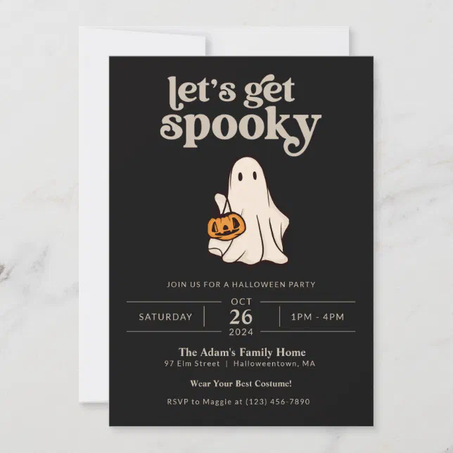 Let's Get Spooky Halloween Party Invitation | Zazzle