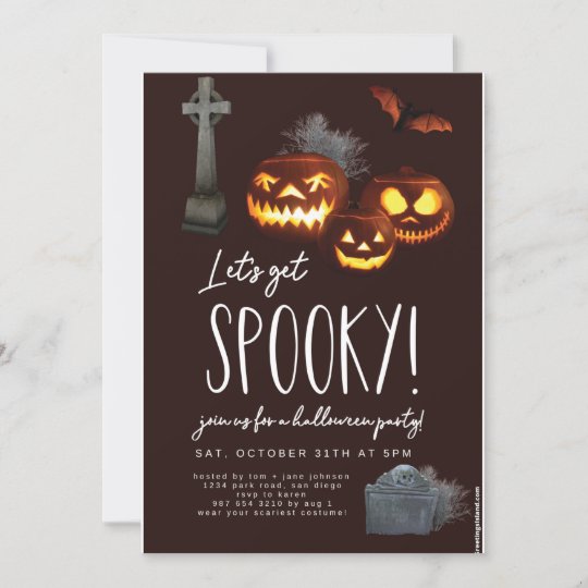lets get spooky join us for halloween party invitation | Zazzle.com