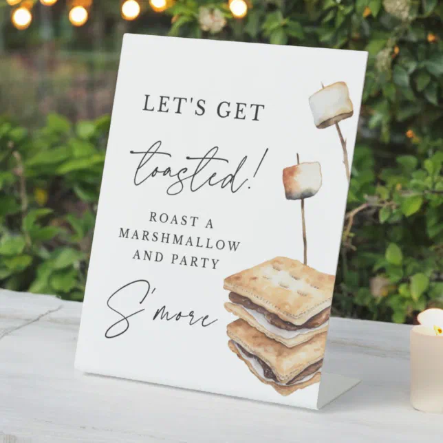 Let's Get Toasted Wedding Smores Bar Sign | Zazzle