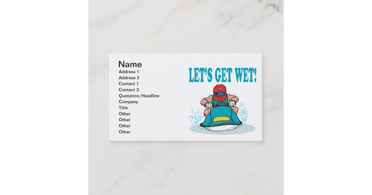 Lets Get Wet Business Card | Zazzle