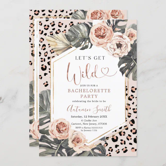 Let's Get Wild Animal Print Bachelorette Weekend Invitation | Zazzle