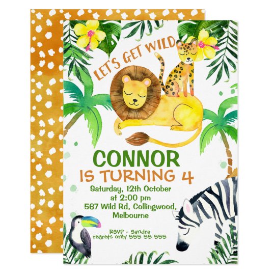 Lets Get Wild Birthday Invitation | Zazzle.com