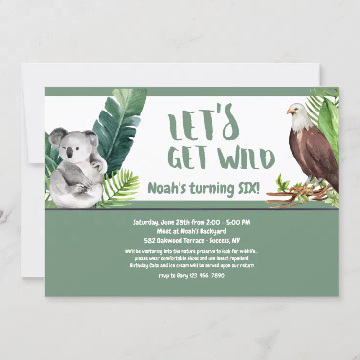 Let's Get Wild Birthday Party Invitation | Zazzle