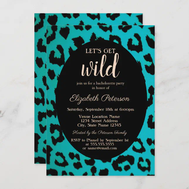 Let's Get Wild Chic Leopard Print Bachelorette Invitation | Zazzle