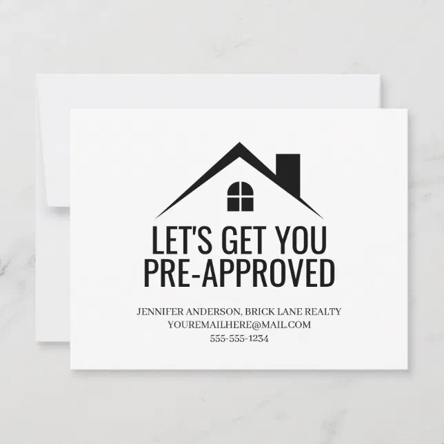 Let's Get You Pre-Approved Real Estate Card | Zazzle