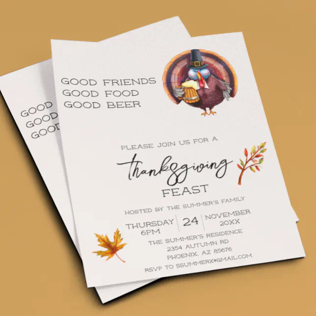 Let's Give Thanks Turkey Thanksgiving Dinner Flyer | Zazzle