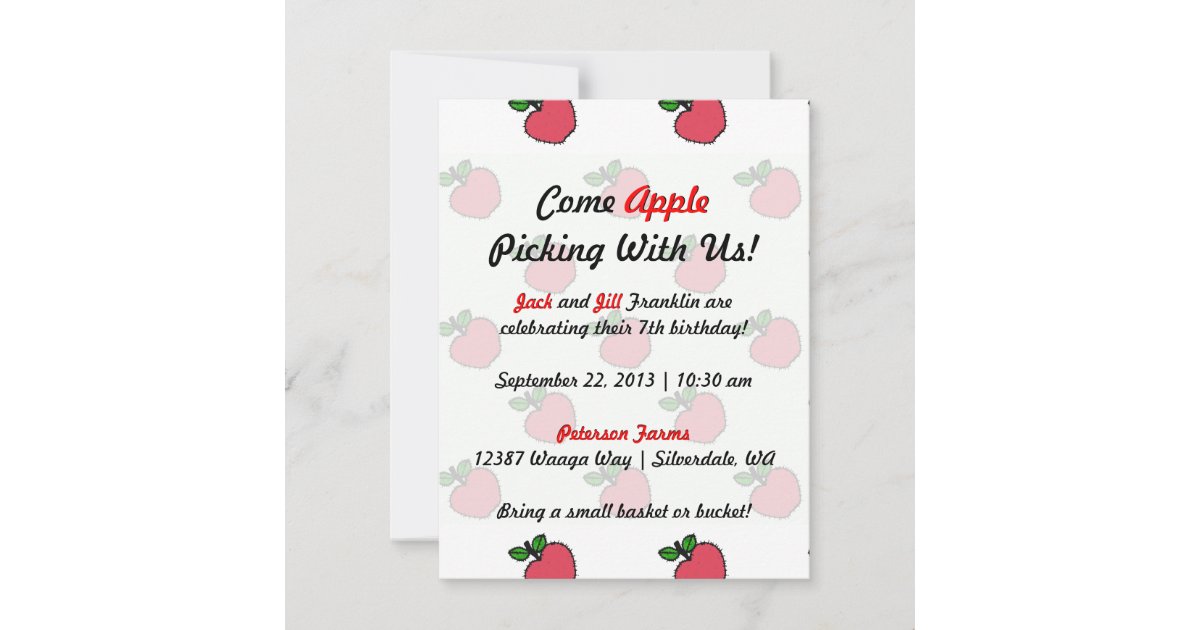 Let's Go Apple Picking! Invitation | Zazzle