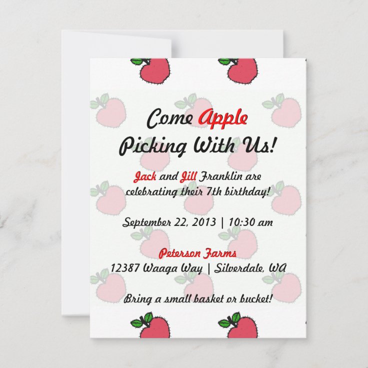 Let's Go Apple Picking! Invitation | Zazzle