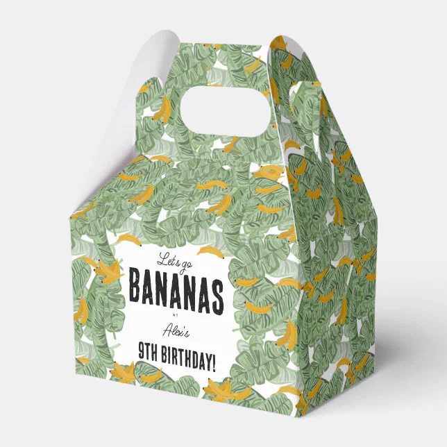 Let's go Bananas Banana Tropical Birthday Theme Favor Boxes | Zazzle
