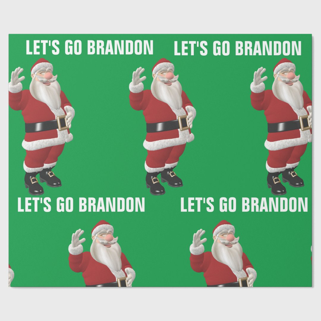 LET'S GO BRANDON CHRISTMAS SANTA Wrapping Paper | Zazzle