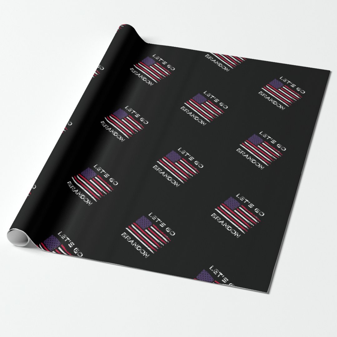 Let's Go Brandon Distressed Flag Joe Biden Wrapping Paper | Zazzle