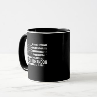 Let's go Brandon Funny Patriotic American Flag Mug | Zazzle
