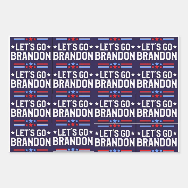 Lets Go Brandon Wrapping Paper Flat Sheet Set of 3 | Zazzle