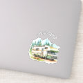 Let's Go Camping Retro RV Camper Sticker | Zazzle