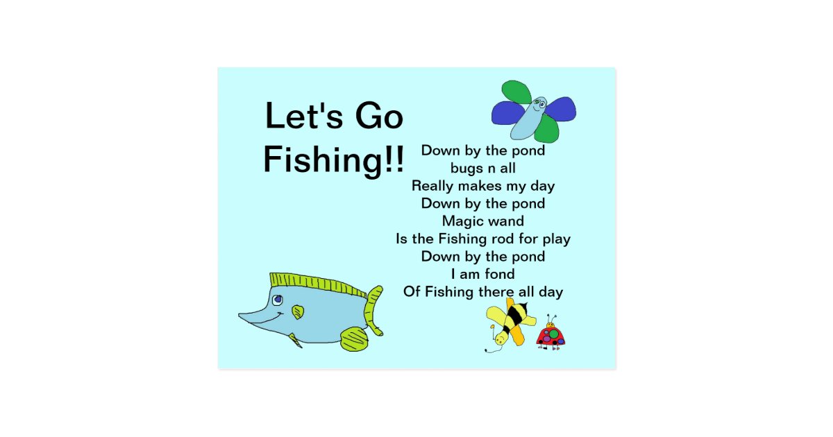 Let's go Fishing Card with Poem | Zazzle.com