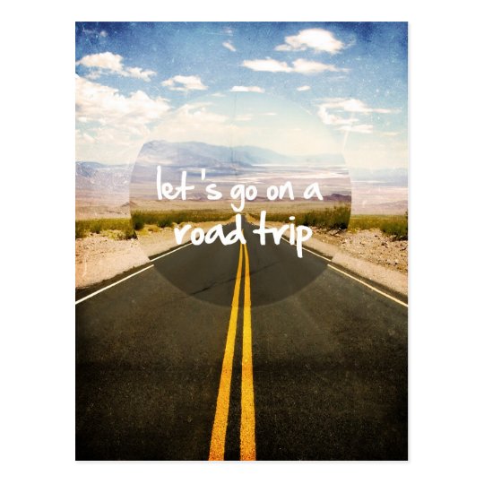 Let's go on a road trip postcard | Zazzle.com