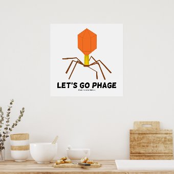 Let's Go Phage Virus Bacteriophage Poster | Zazzle