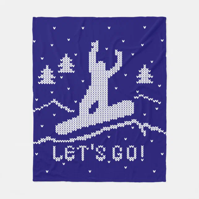 Let's go Snowboarding! Fleece Blanket | Zazzle