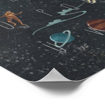 Let's Go To Space Alphabet Poster | Zazzle