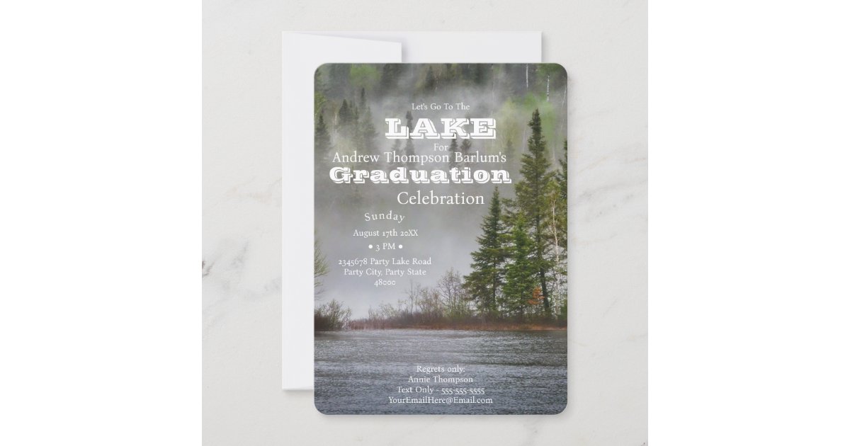 Let's Go To The Lake Graduation Invitation | Zazzle