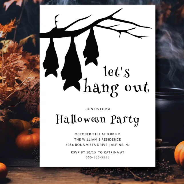 Let's Hang Out Halloween Party Invitation | Zazzle