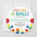 Let's Have A Ball Birthday Party Circle Invitation | Zazzle
