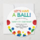 Let's Have A Ball Birthday Party Circle Invitation | Zazzle