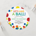 Let's Have A Ball Birthday Party Circle Invitation | Zazzle