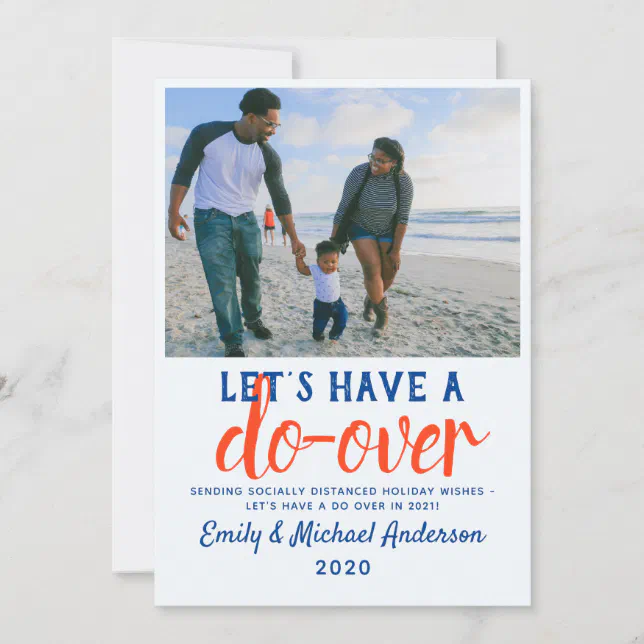 Lets Have a Do Over Modern Holidays PHOTO 2020 New Holiday Card | Zazzle