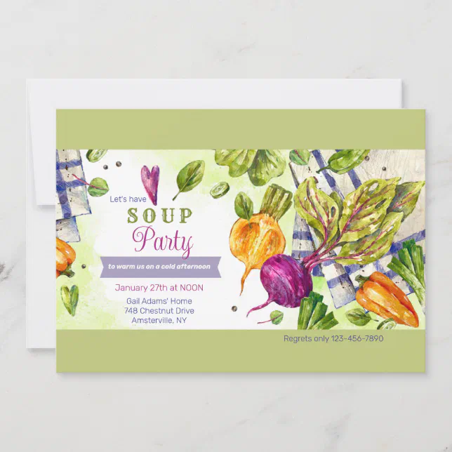 Let's Have Soup Party Invitation | Zazzle