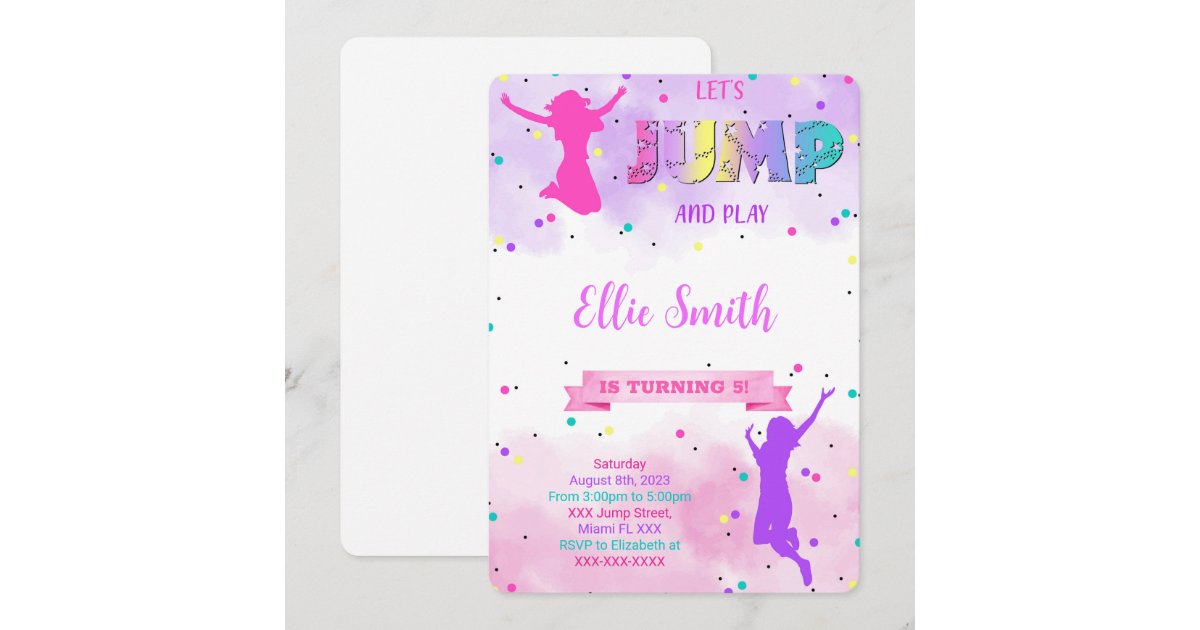 Let's Jump Birthday Invitation | Zazzle
