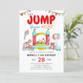 Let's Jump Bounce House Trampoline Park Birthday Invitation | Zazzle